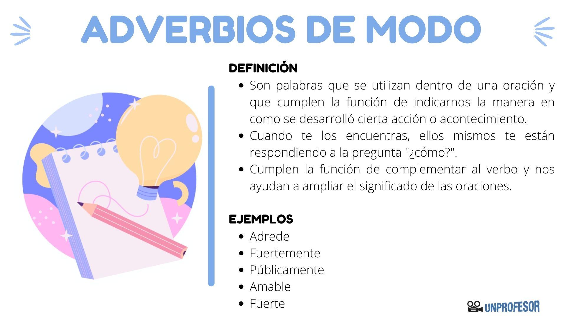 Qué son los ADVERBIOS de MODO con EJEMPLOS y EJERCICIOS resueltos