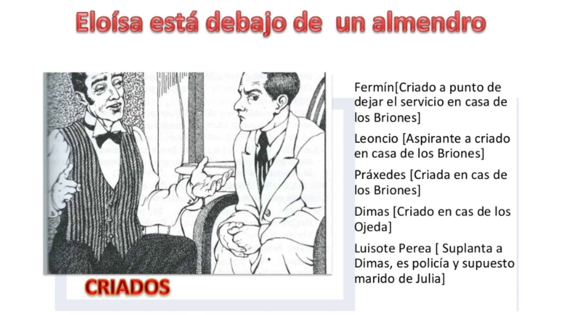 Eloísa está debajo de un almendro: RESUMEN y PERSONAJES