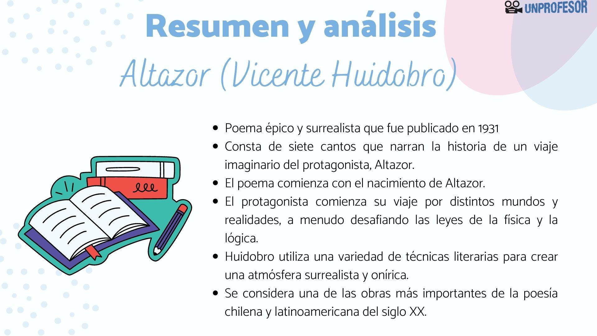 Resumen de ALTAZOR de Vicente Huidobro y análisis