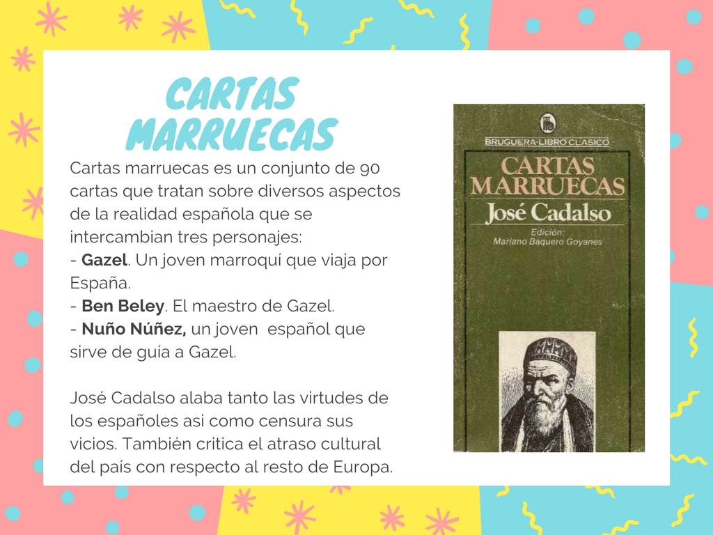 Resumen de CARTAS MARRUECAS y comentario de texto