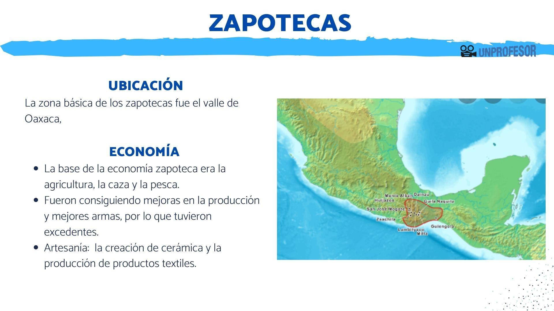ZAPOTECAS: ubicación y economía
