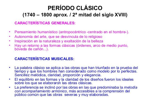 Periodo musical clásico - RESUMEN CORTO!!
