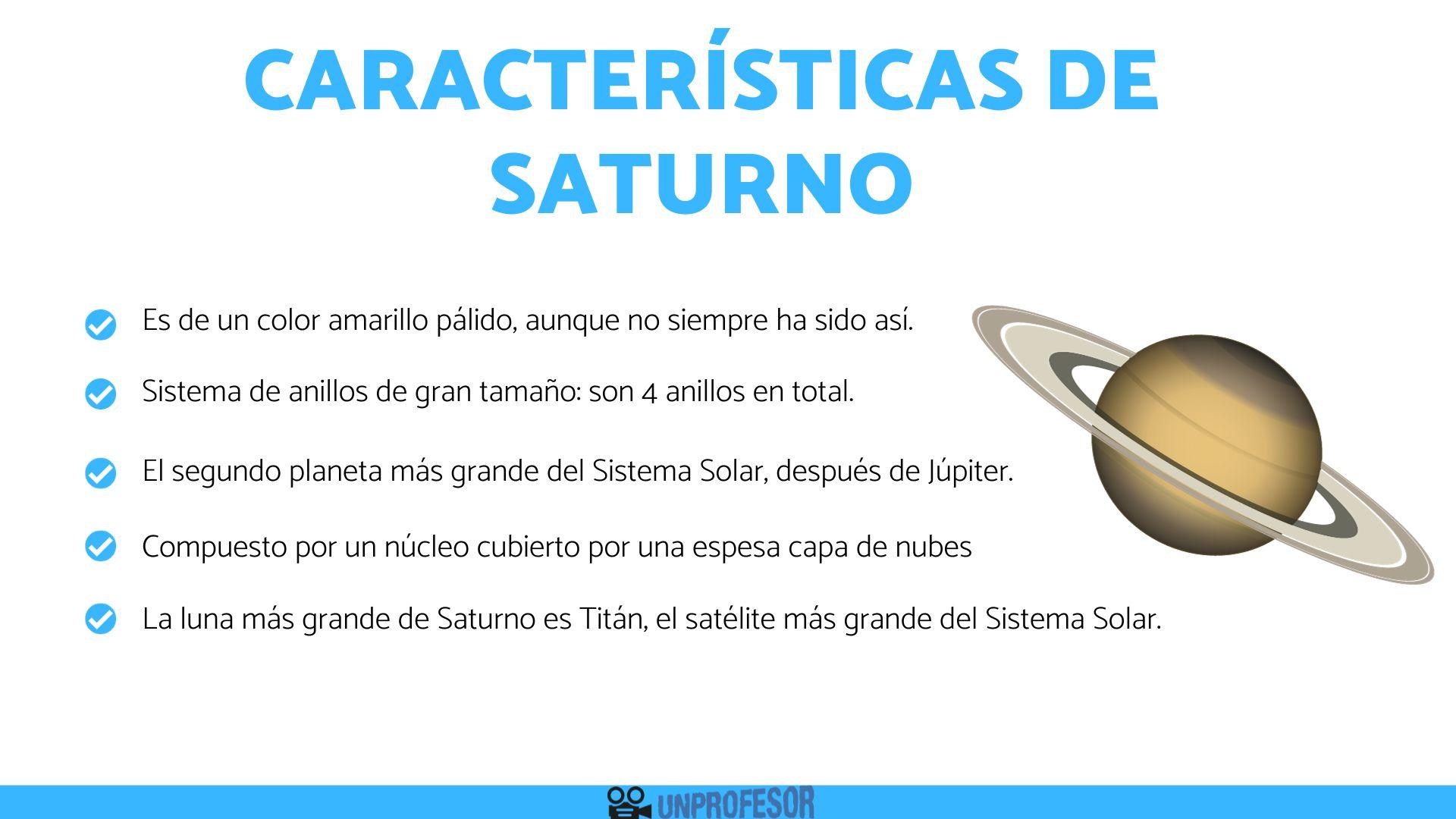 5 características de SATURNO (planeta) - para niños y niñas
