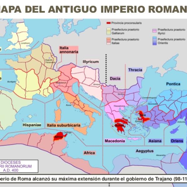 Mapa De Características Físicas De La Antigua Roma