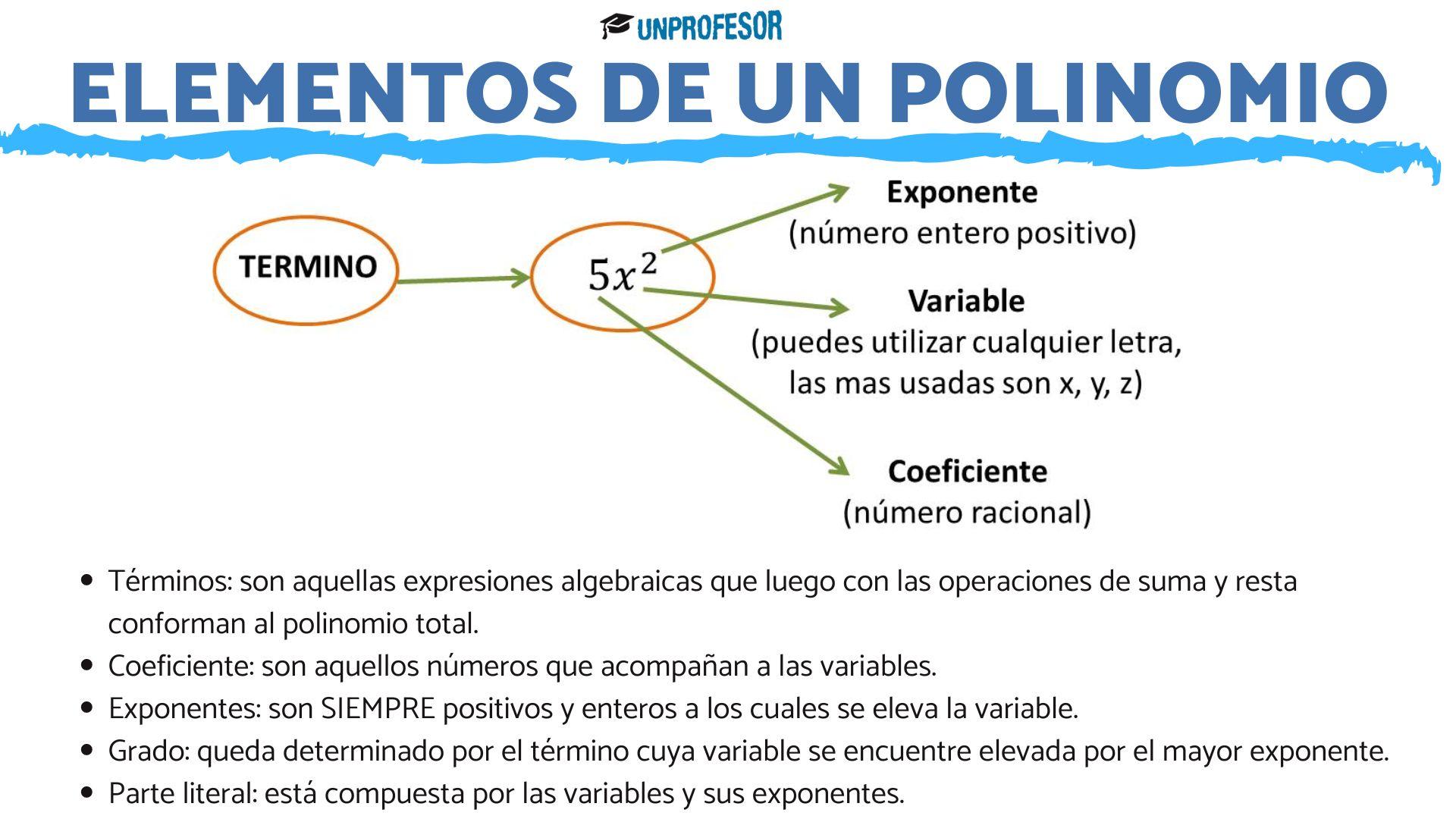 5 elementos de un POLINOMIO - con ejemplos