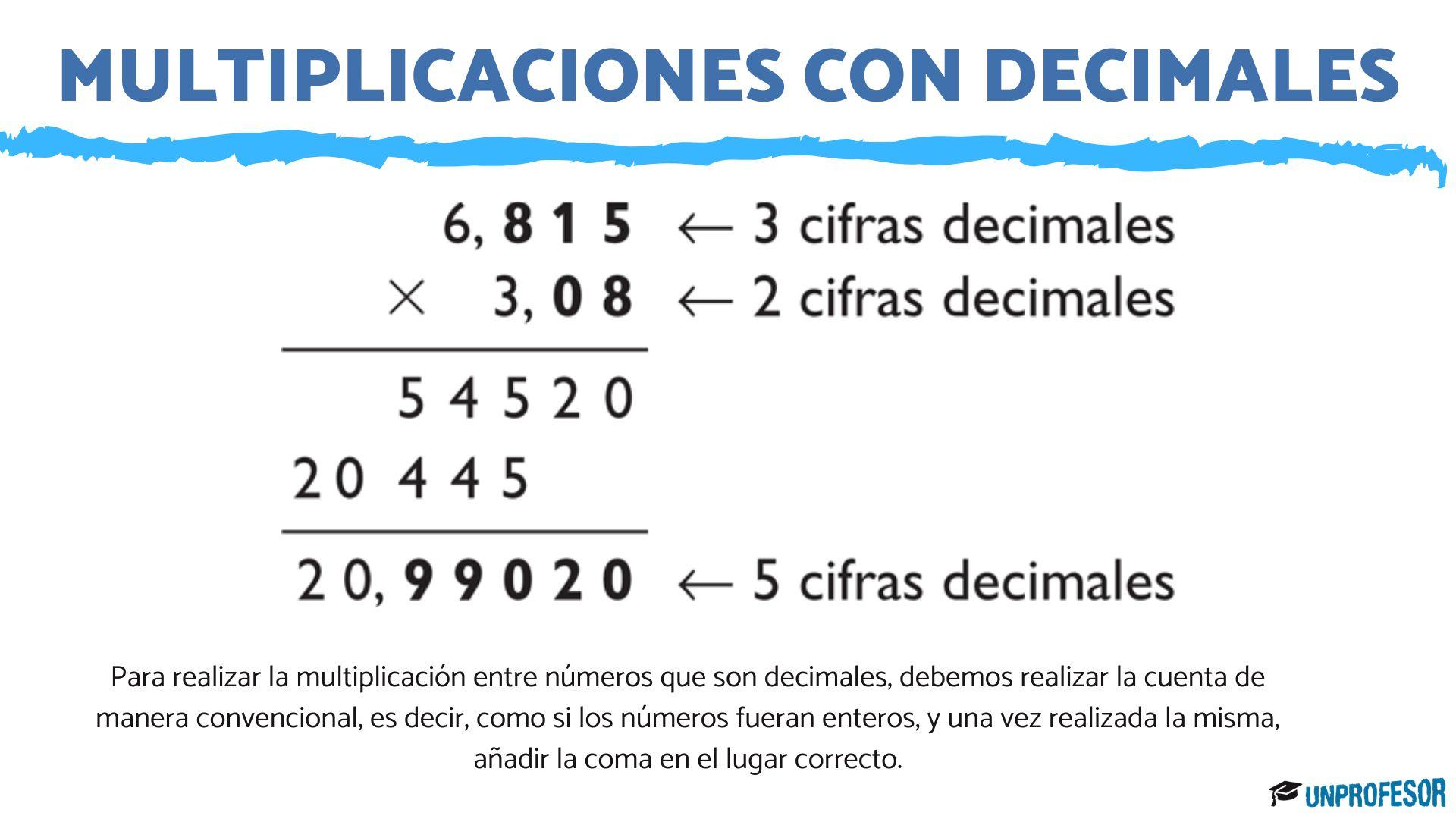 Multiplicaciones Con Decimales Ejercicios Resueltos