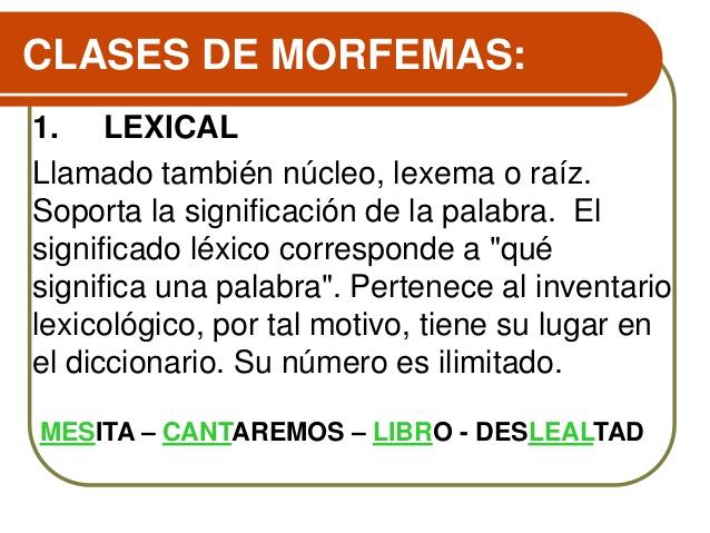 Qué es un morfema lexical - Con ejemplos