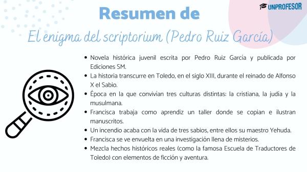 El enigma del scriptorium - RESUMEN por capítulos
