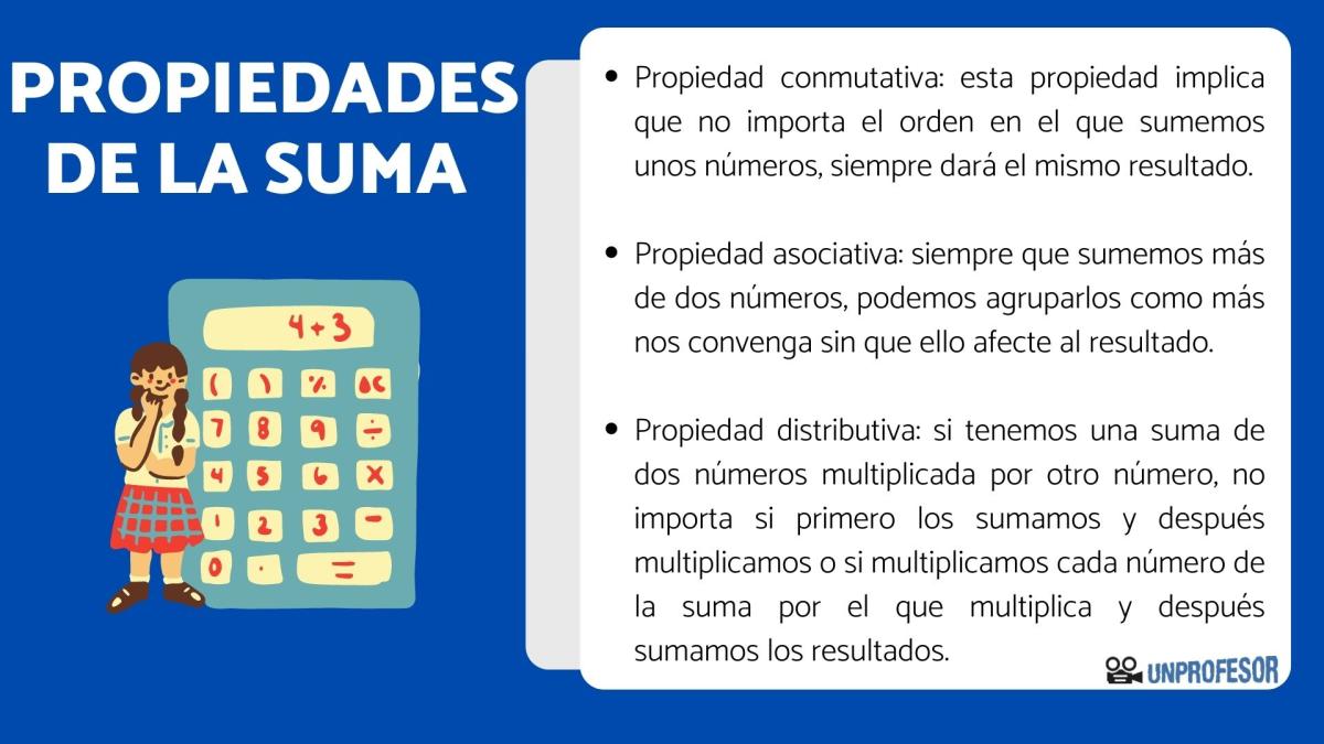 Propiedades de la suma - con VÍDEO + EJERCICIOS (y soluciones)