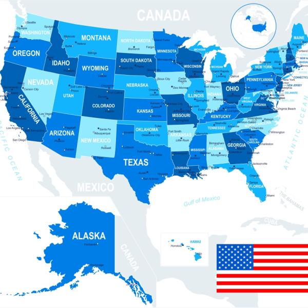 Mapa Estados Unidos Y Sus Capitales