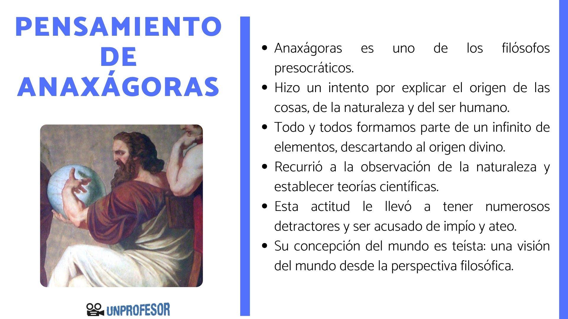 Pensamiento filosófico de Anaxágoras - resumen