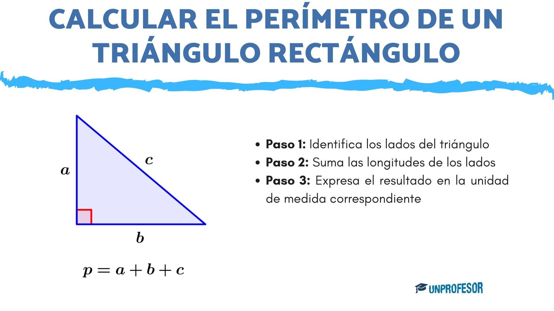 Cómo calcular el PERÍMETRO de un triángulo rectángulo