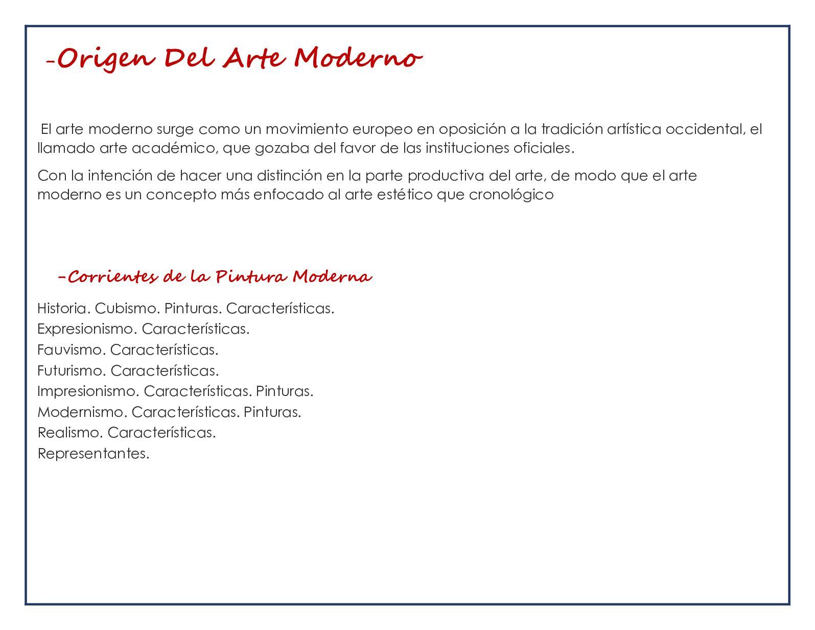 14 características del arte MODERNO - resumen!