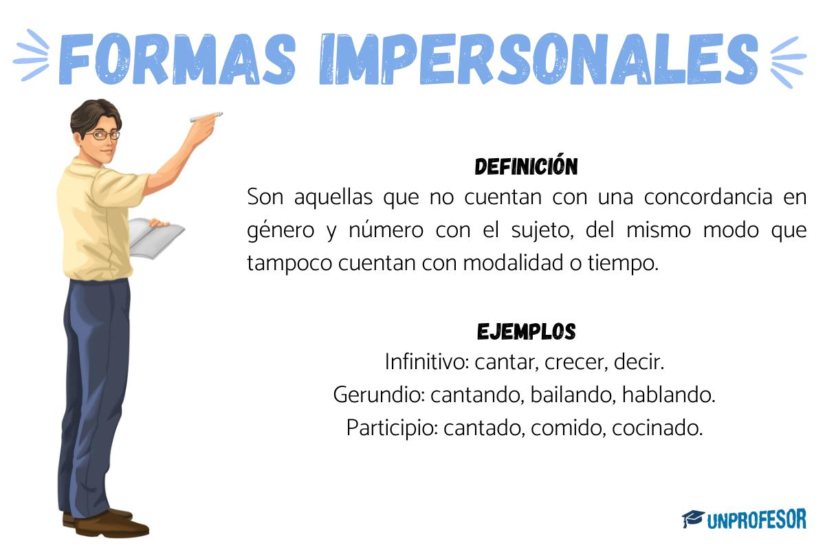 Qué es forma IMPERSONAL del verbo - con EJEMPLOS
