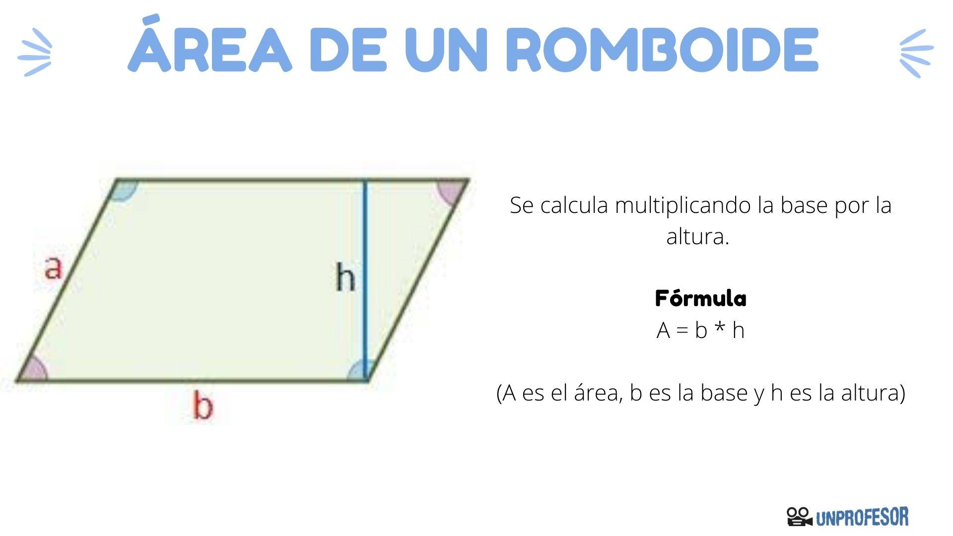 Cómo sacar el ÁREA de un ROMBOIDE - [con ejemplos y ejercicios resueltos]