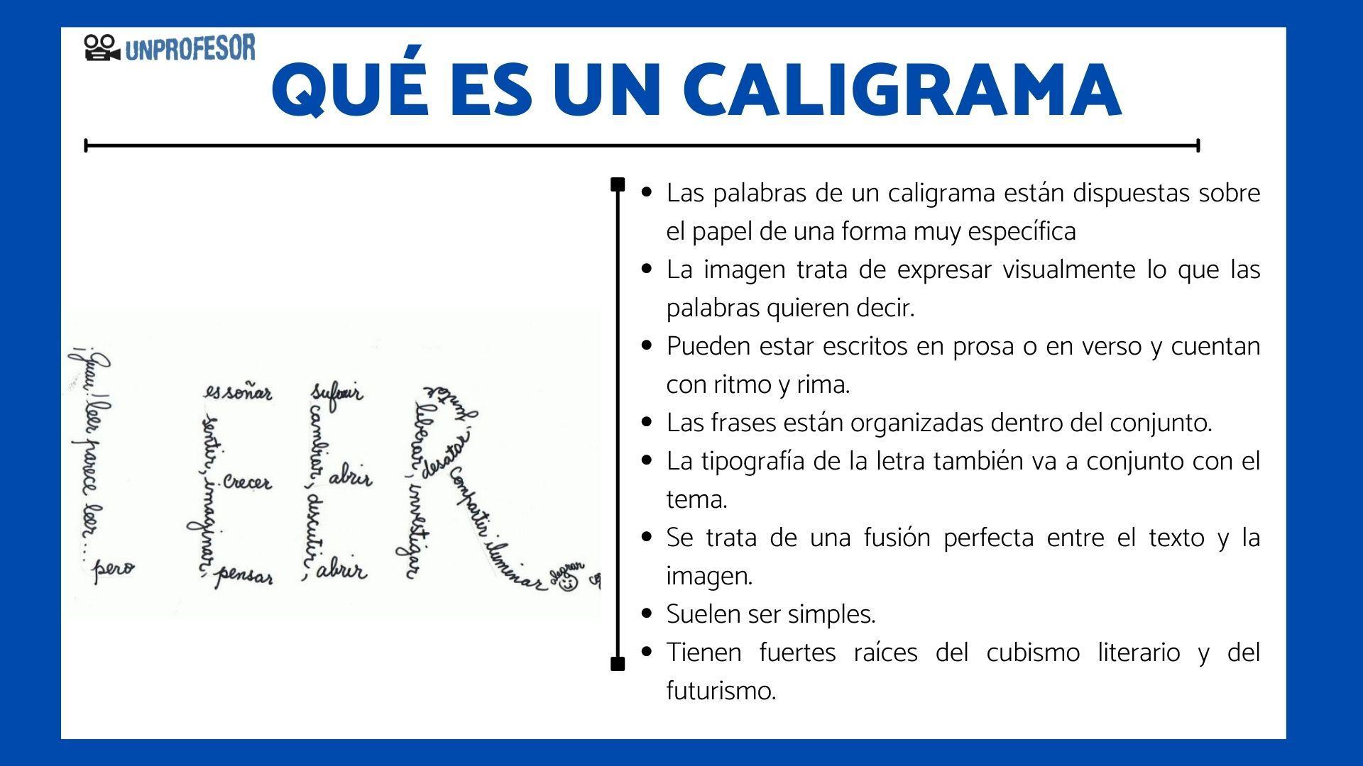 10 ejemplos de CALIGRAMAS - ideal para niños!