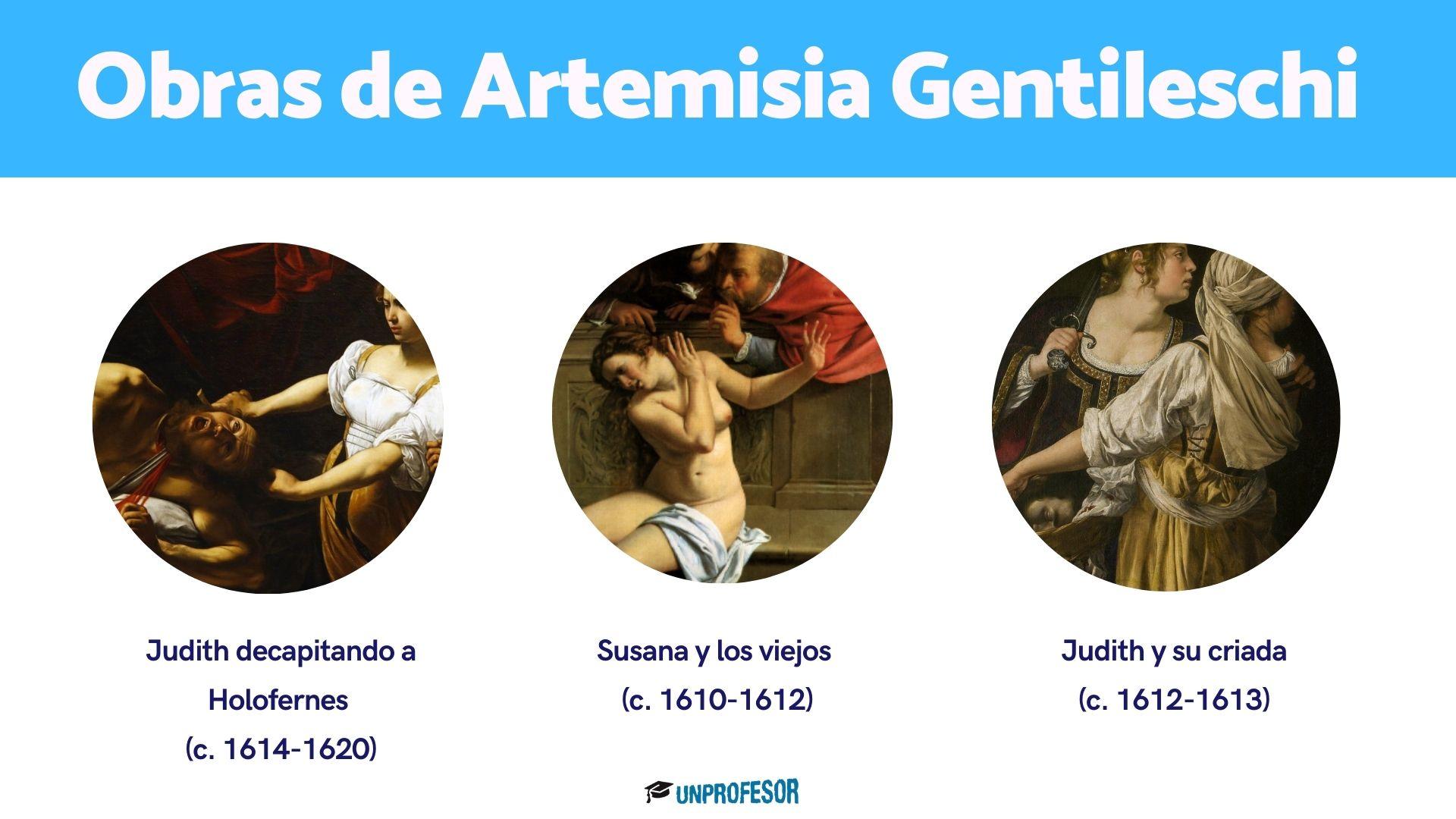 3 obras de ARTEMISIA Gentileschi más importantes