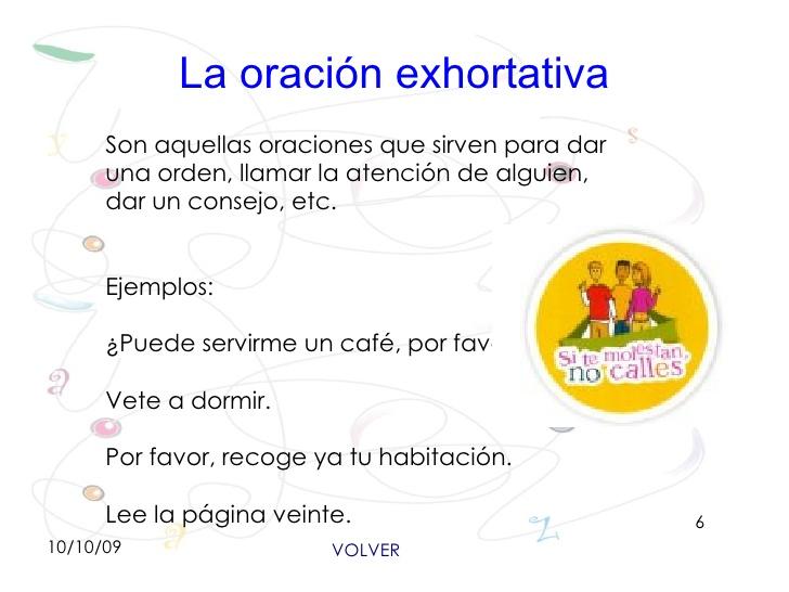 Qué son las oraciones EXHORTATIVAS y ejemplos