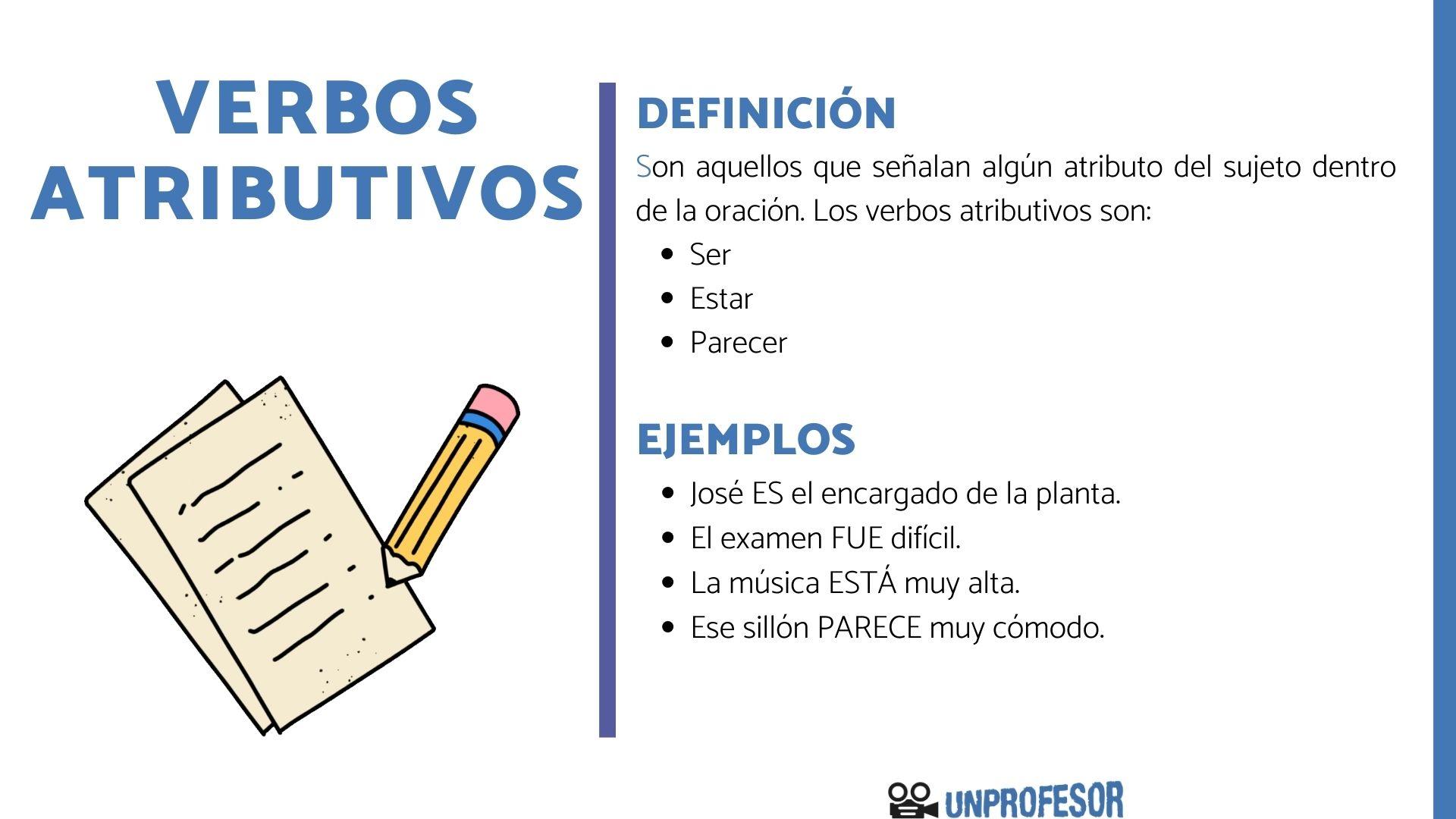 Qué son los verbos ATRIBUTIVOS y ejemplos - para niños y niñas