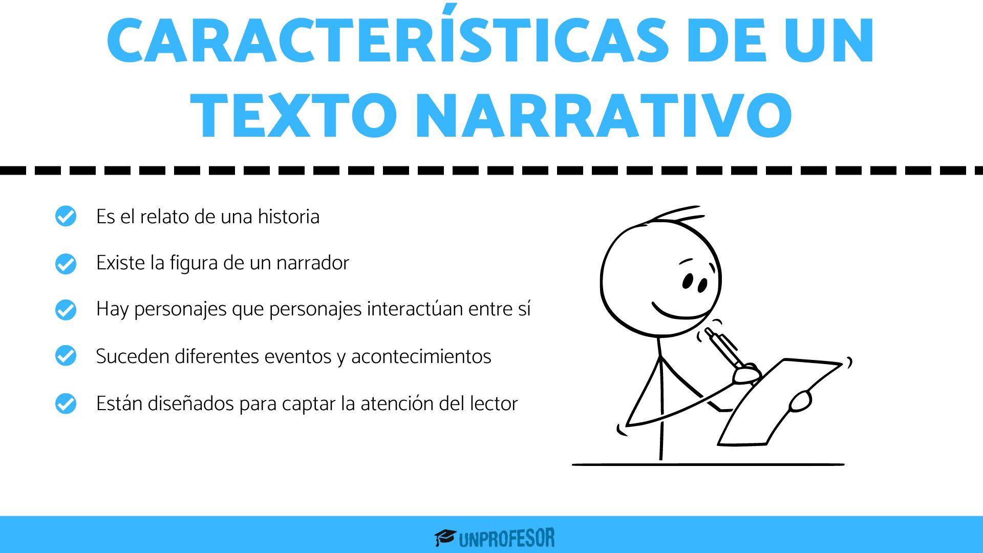 7 características de un texto NARRATIVO