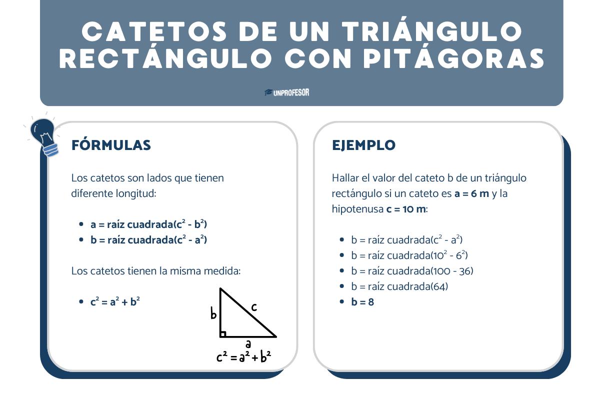¿Cómo sacar los catetos de un triángulo rectángulo?