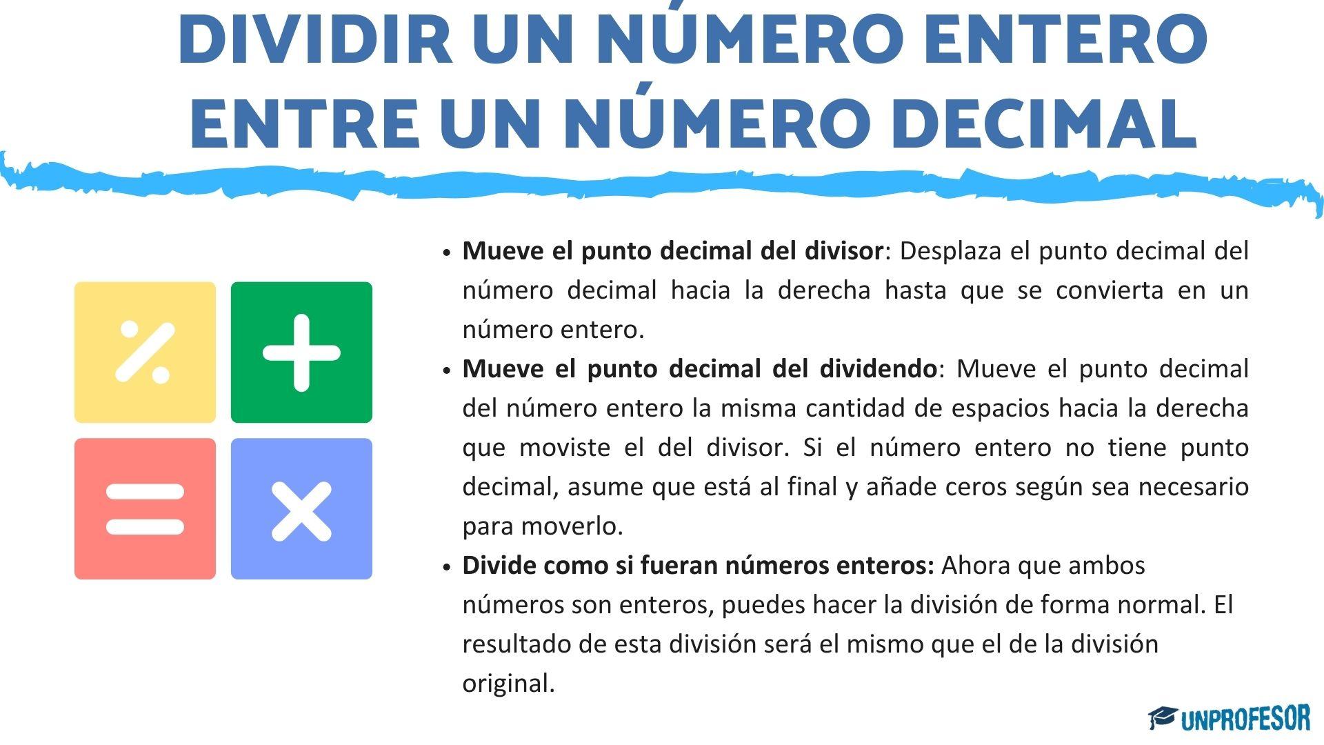Cómo DIVIDIR un número entero entre un número decimal