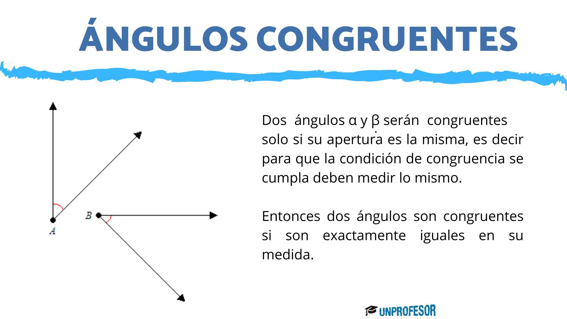 Qué son los ángulos CONGRUENTES - ejemplos