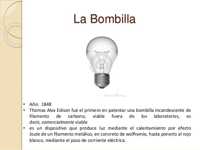 Invención de la bombilla - Resumen