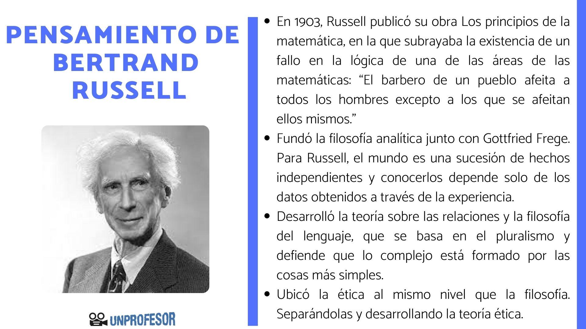 Pensamiento filosófico de Bertrand RUSSELL - resumen!