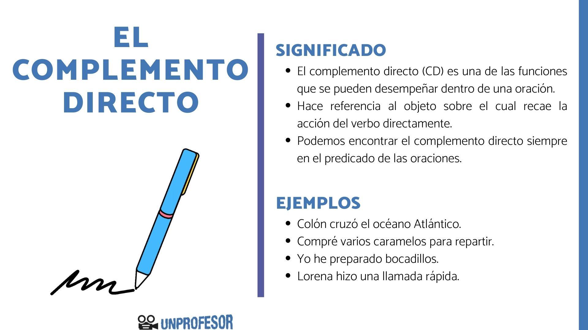 El complemento DIRECTO y sus formas - resumen fácil!