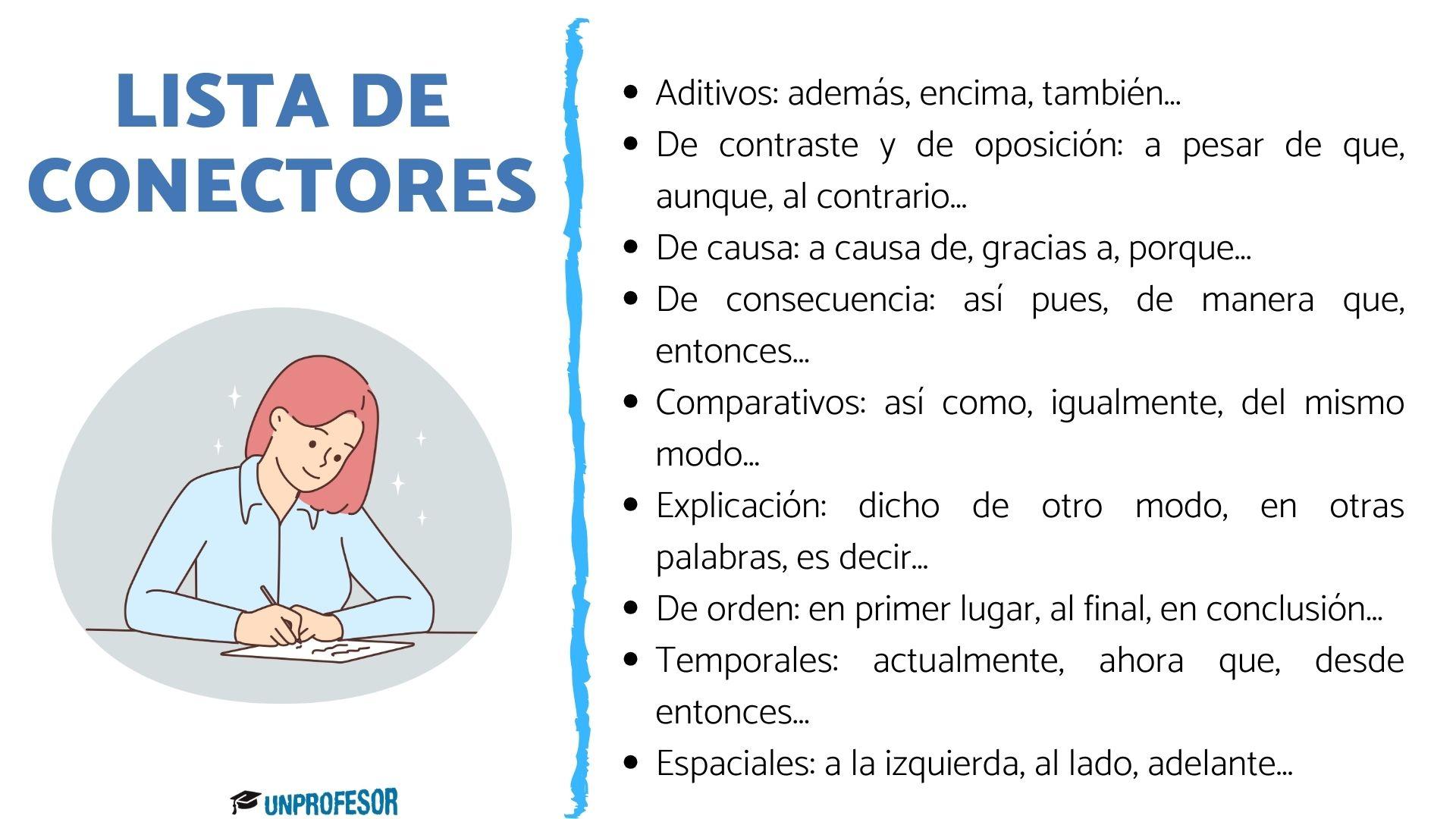 11 tipos de CONECTORES textuales