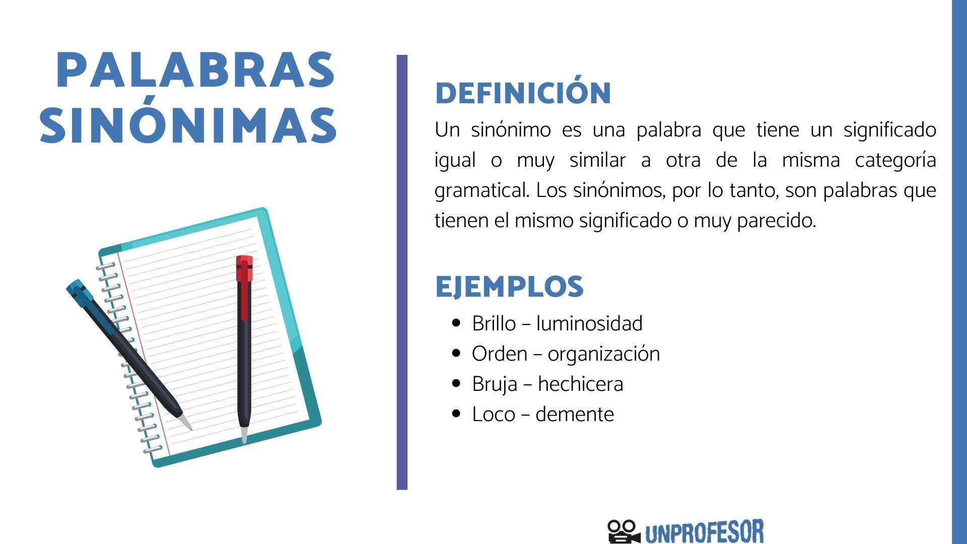 50 ejemplos de sinónimos y antónimos - con ejercicios