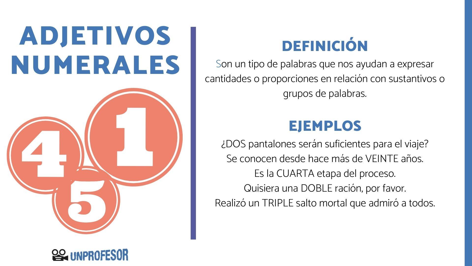 Qué son los adjetivos NUMERALES - con ejemplos