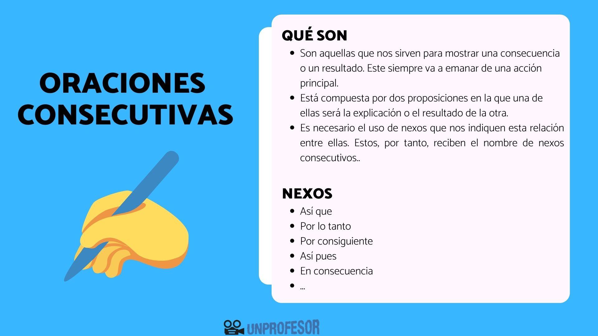 Qué son las oraciones CONSECUTIVAS - [RESUMEN fácil con EJEMPLOS]