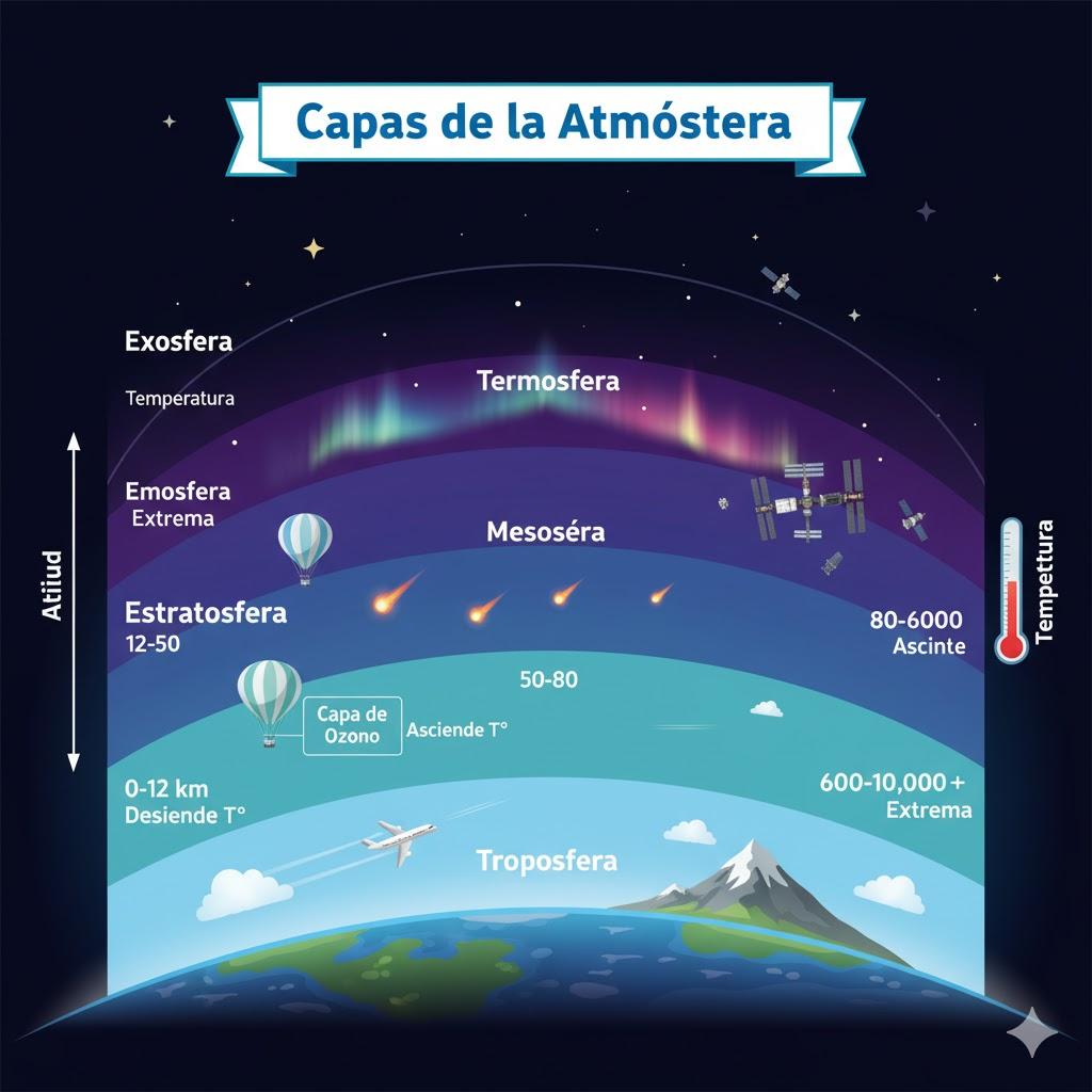 5 Partes De La Atmósfera Y Sus Características