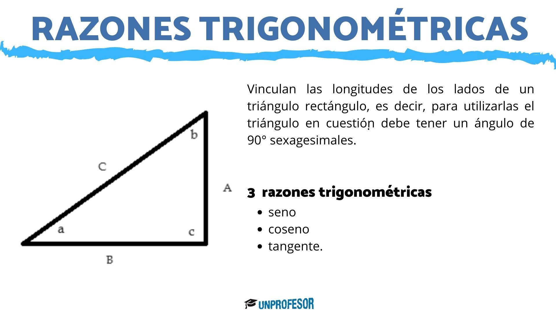 Cuáles son las razones trigonométricas