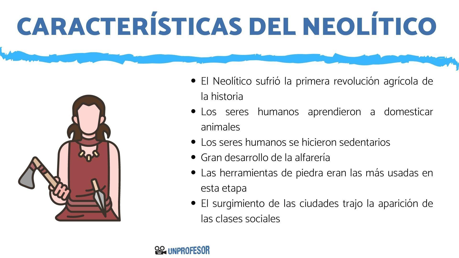 3 etapas del NEOLÍTICO y sus características - resumen