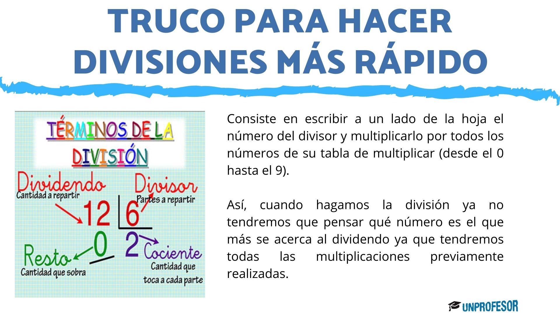 Truco para hacer DIVISONES más rápido - con vídeo y ejercicios
