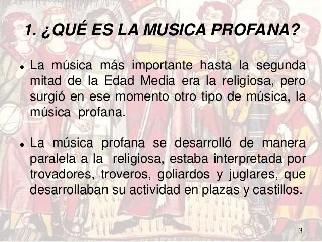 La música PROFANA y sus características - RESUMEN!