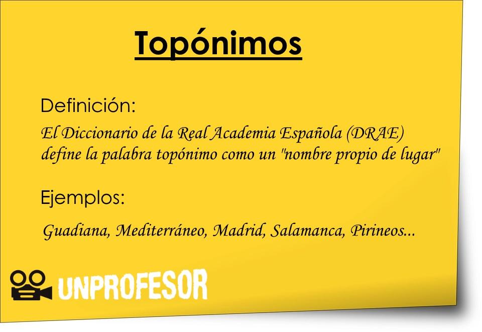 Topónimos: definición y ejemplos