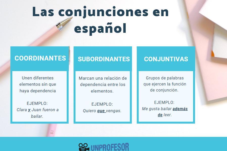 3 diferencias entre conjunciones y preposiciones - ejemplos