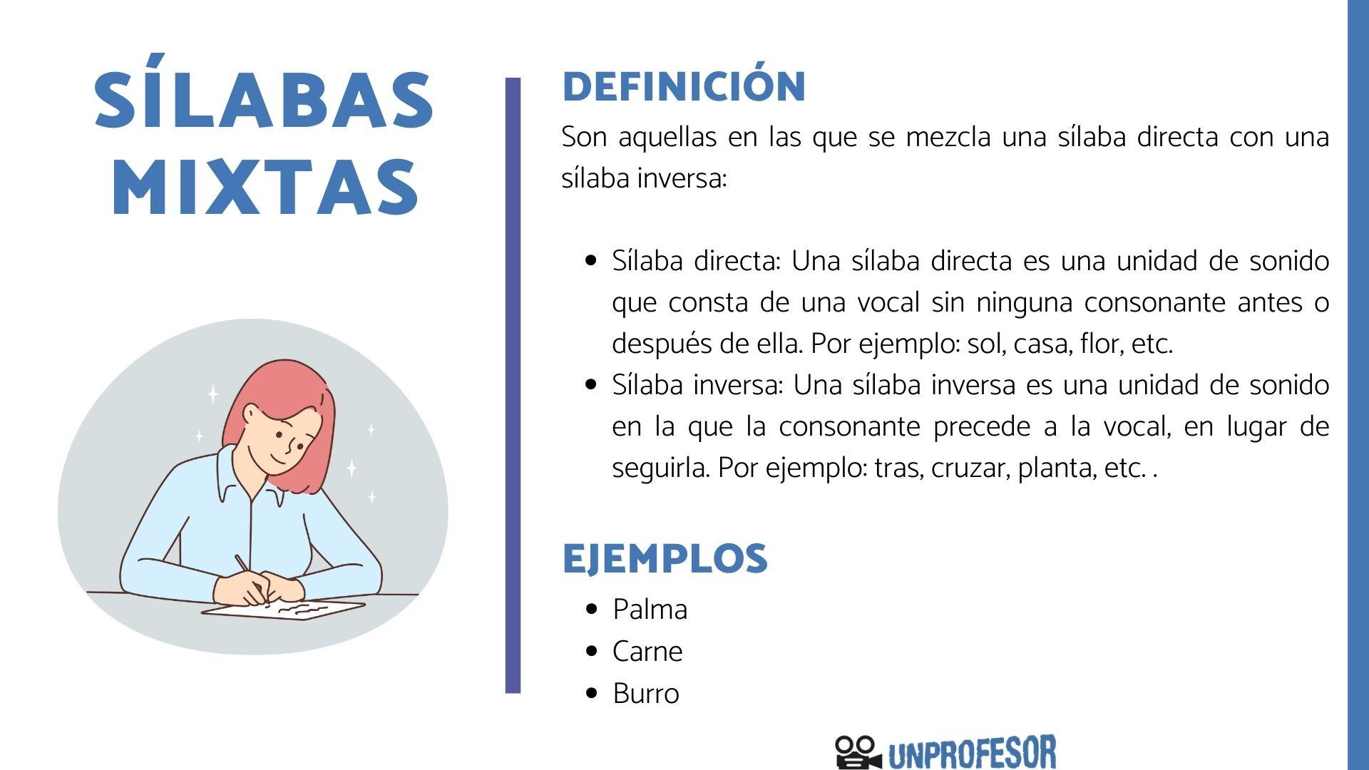 Cuáles son las silabas MIXTAS - con ejemplos Cuáles son las silabas MIXTAS - con ejemplos