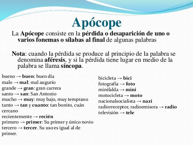 Apócope: significado y ejemplos - ¡¡RESUMEN FÁCIL!!
